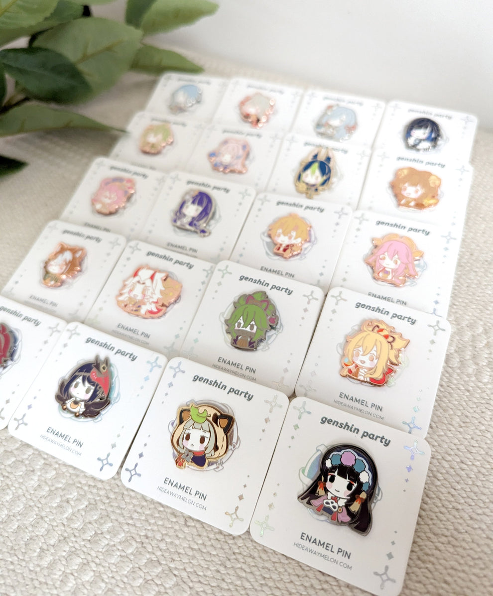 GACHA Genshin Party Chibis - Hard Enamel Pins (SET C) – Hideaway Melon