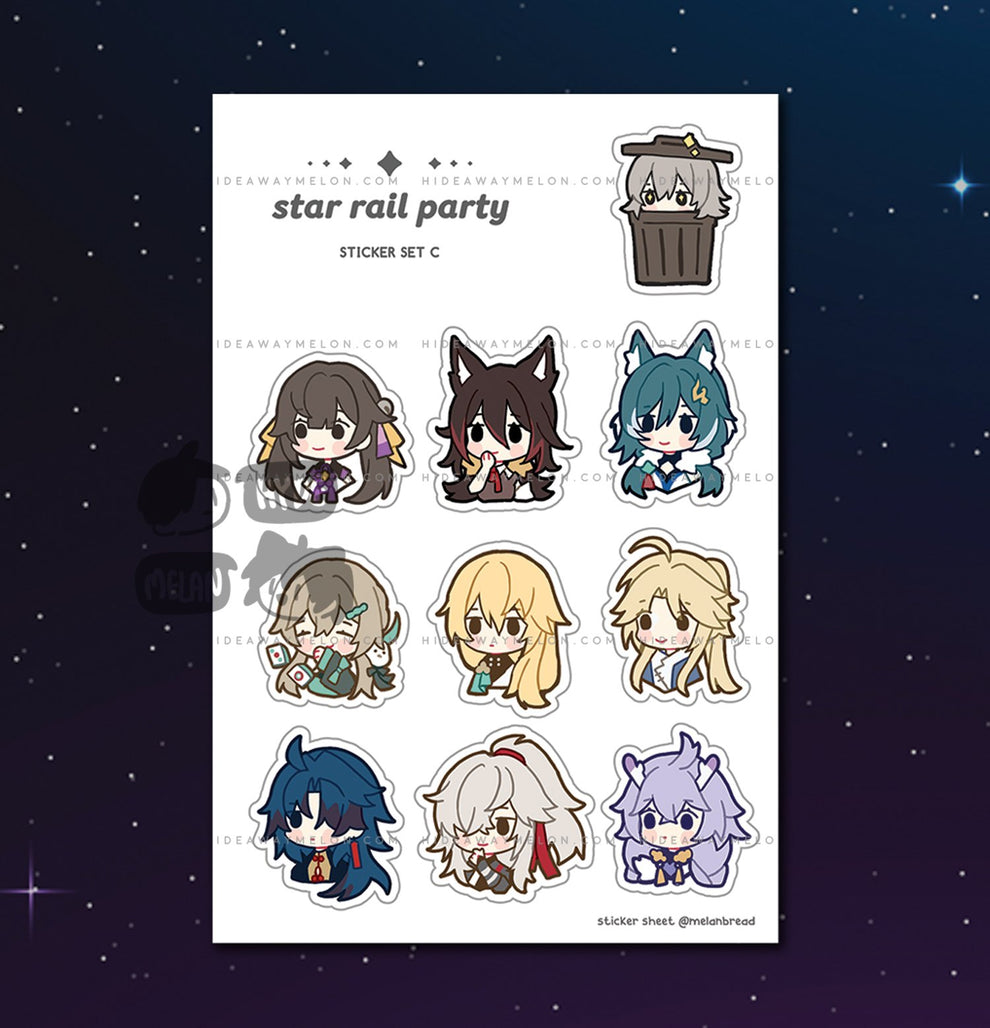Honkai Star Rail Party Chibis - Vinyl Sticker Sheets – Hideaway Melon